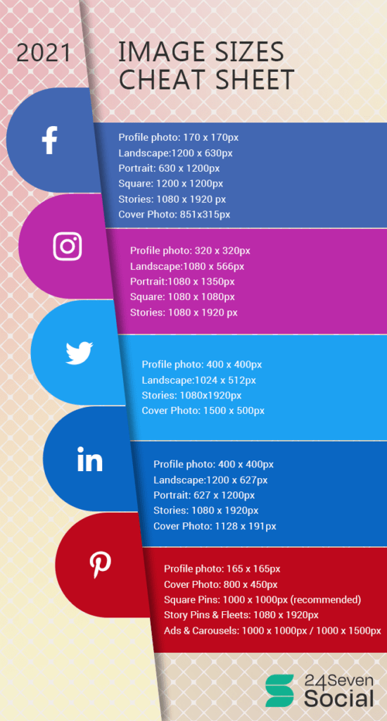 Social Media Image Sizes for 2021 - 24SevenSocial